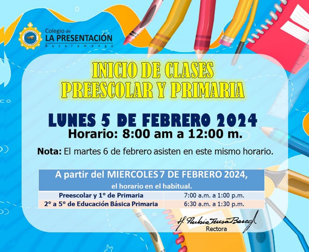 Inicio de Clases de Preescolar y Primaria - Colegio de La Presentación ...